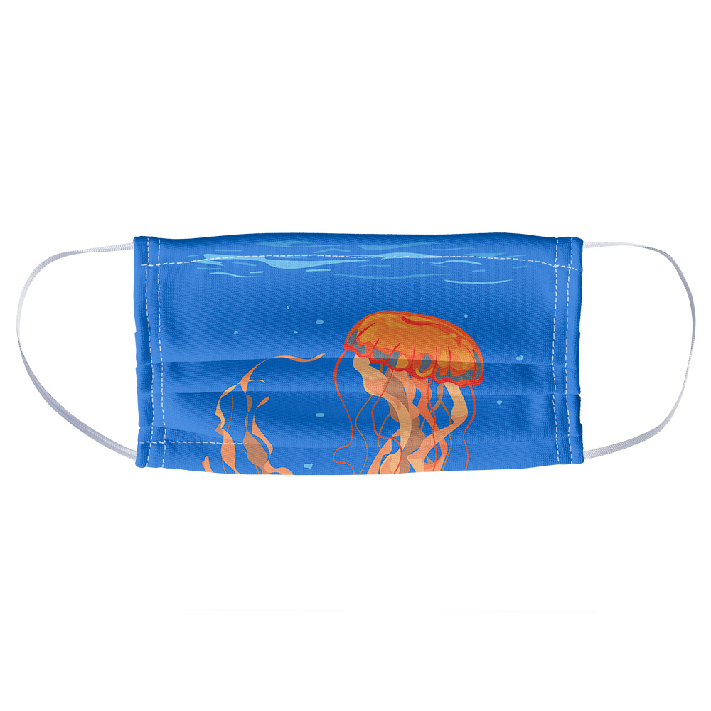 Underwater Orange Medusa Jellyfish 1-Ply Reusable Face Mask Covering ...