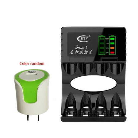 AA/AAA Battery Quick Charger LED Indicators 5V/1A 4 Slots Rechargeable ...