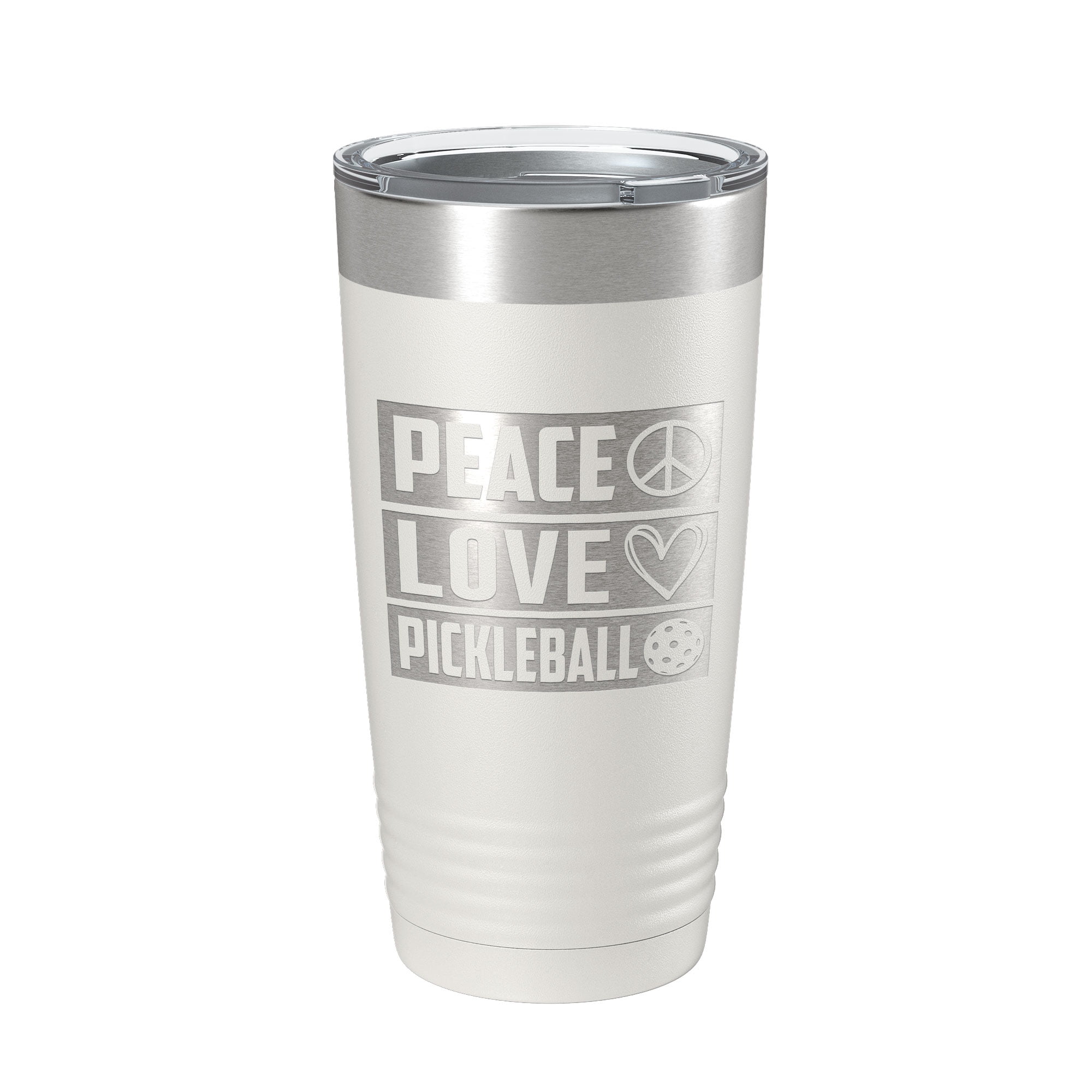 Peace Love Pickleball Tumbler Travel Mug Insulated Laser Engraved ...