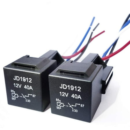 Artrinck 4-Pin JD1912 40A 12V Relay with Interlocking Relay Socket and ...