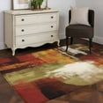 Burnt Orange 3'x5' Washable Rug, Fall Modern Oil Painting Abstract Art ...