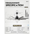 65in Black Large Ceiling Fan with Lights 8-Blade Remote Control Outdoor ...