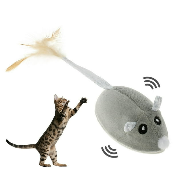 AMERTEER Cat Interactive Mouse Toy Automatic Electric Mouse Teaser Toy ...