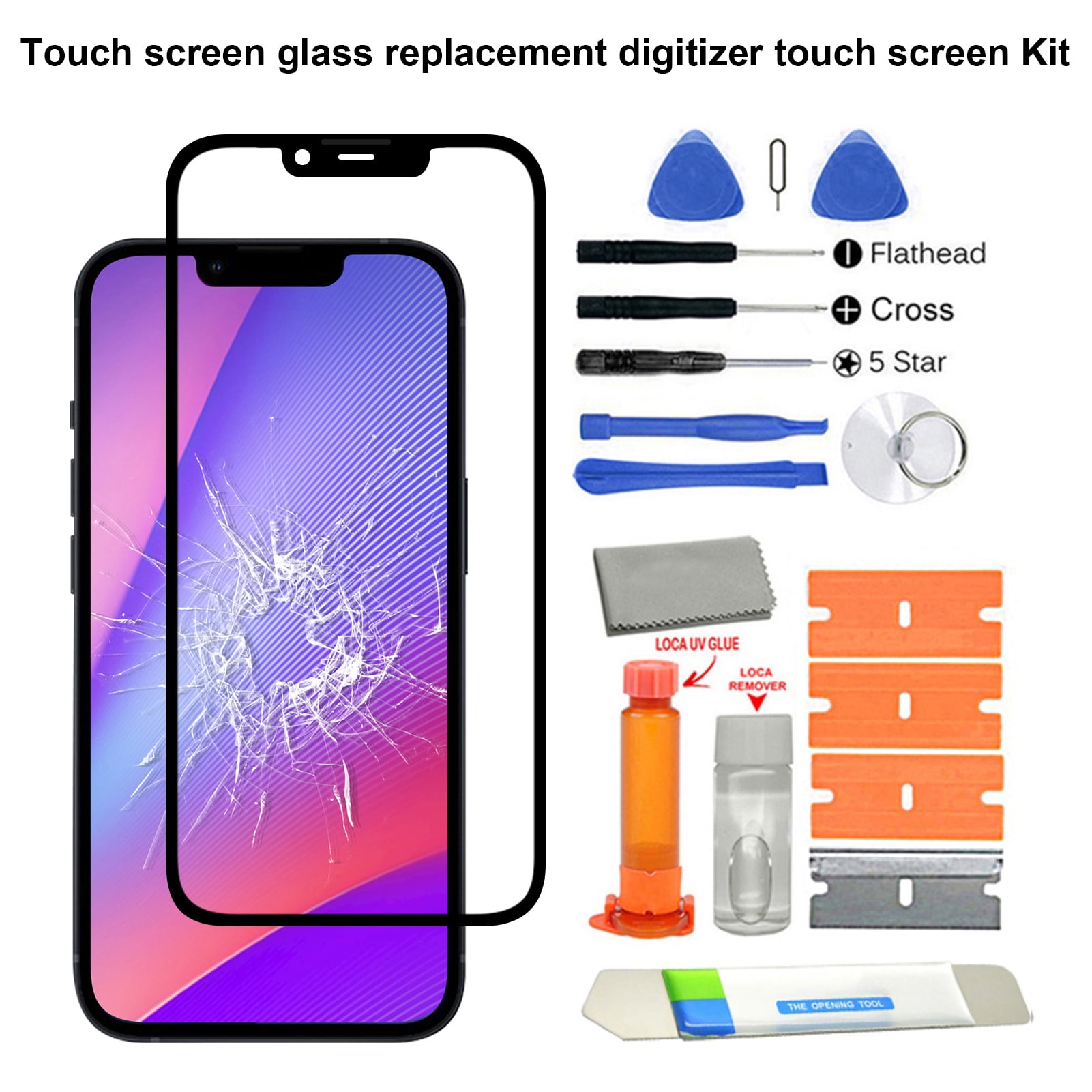 Anvazise Ultra-thin Phone Front Glass Lens Screen Digitizer Replacement ...