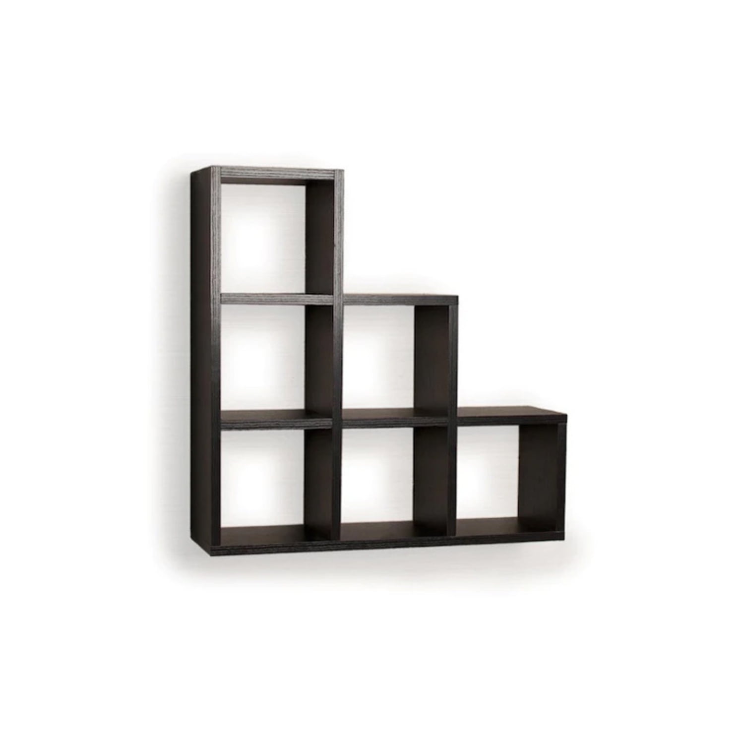 Stepped Six Cubby Decorative Black Wall Shelf - Walmart.com