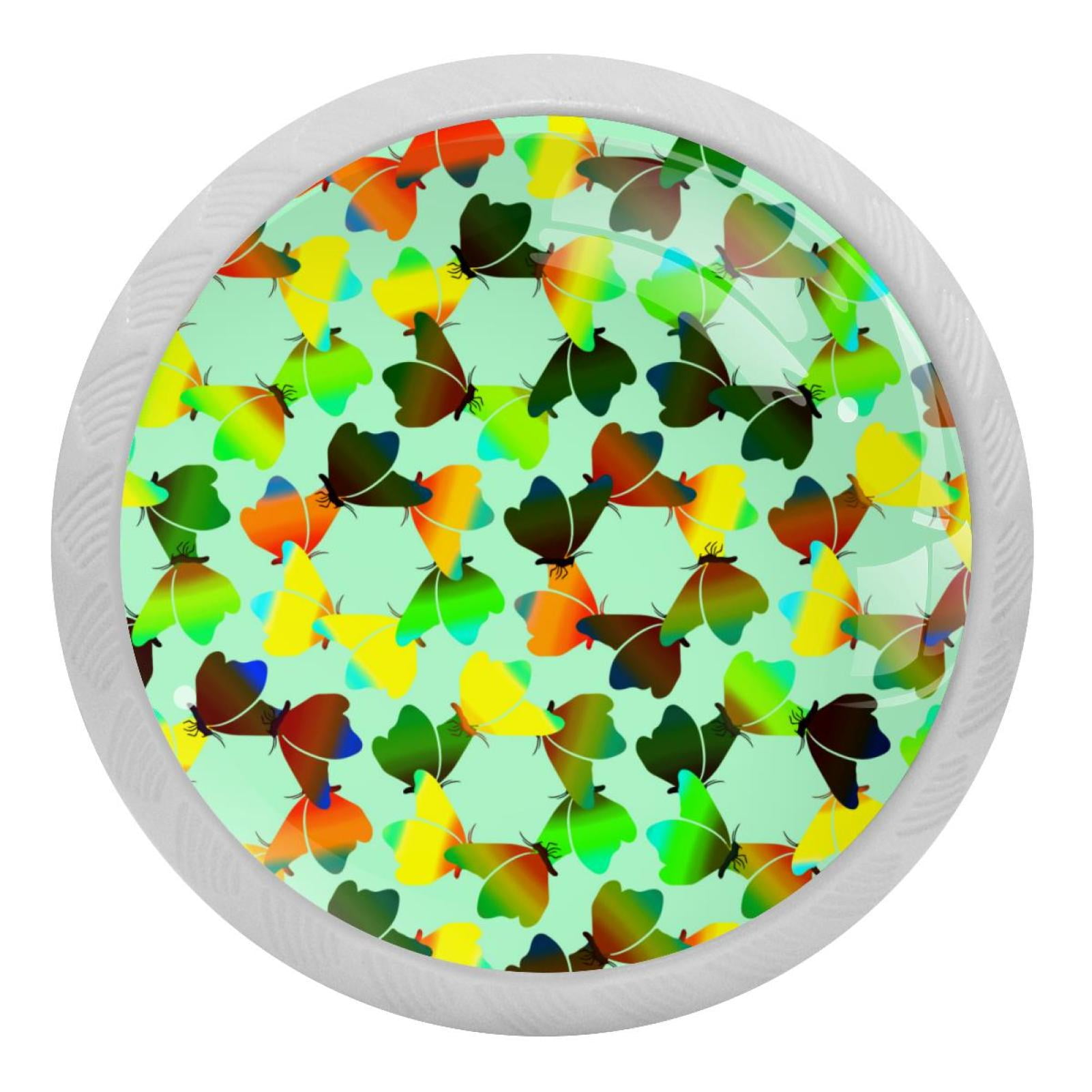 4PCS Round Butterfly Cabinet Fluorescence Knob Glowing in the Dark ...