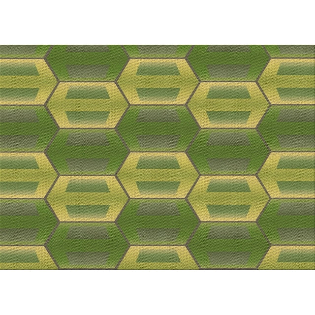 Ahgly Company Indoor Rectangle Patterned Fern Green Area Rugs, 5' x 7 ...
