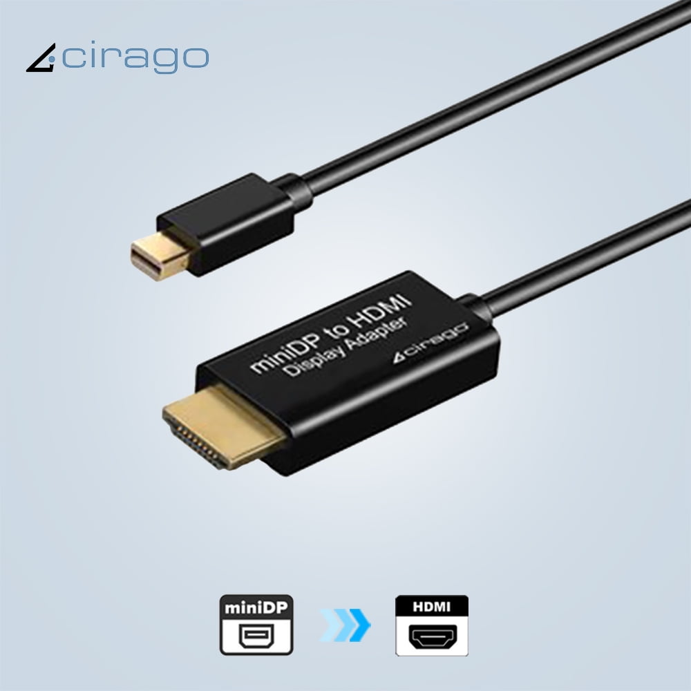 Cirago 6ft Mini DisplayPort to HDMI Full HD 1080p Plug and Play ...