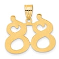 14K Solid Yellow Gold Number 88 Necklace Chain Pendant Charm with chain ...