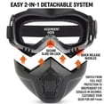 Detachable Full Face Goggle Mask, Anti-Fog Impact Resistant Shield for ...