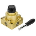 Rotary Lever Hand Valve 3 Position 4 Way Pneumatic Air Flow Control ...