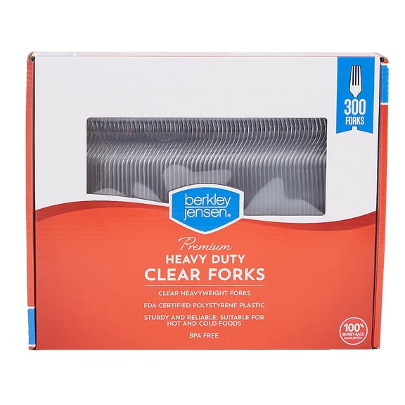 Berkley Jensen Plastic Forks, 300 ct, Clear Heavyweight Disposable ...