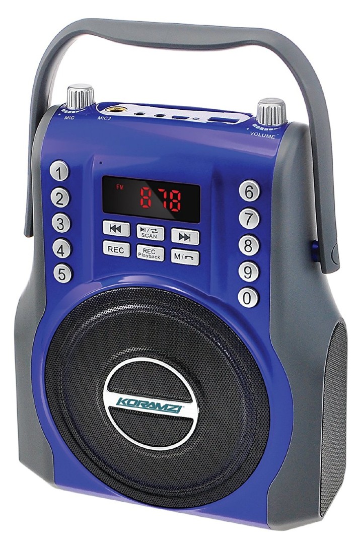 KORAMZI KS-200BL Karaoke Portable Rechargeable Boombox with Bluetooth ...