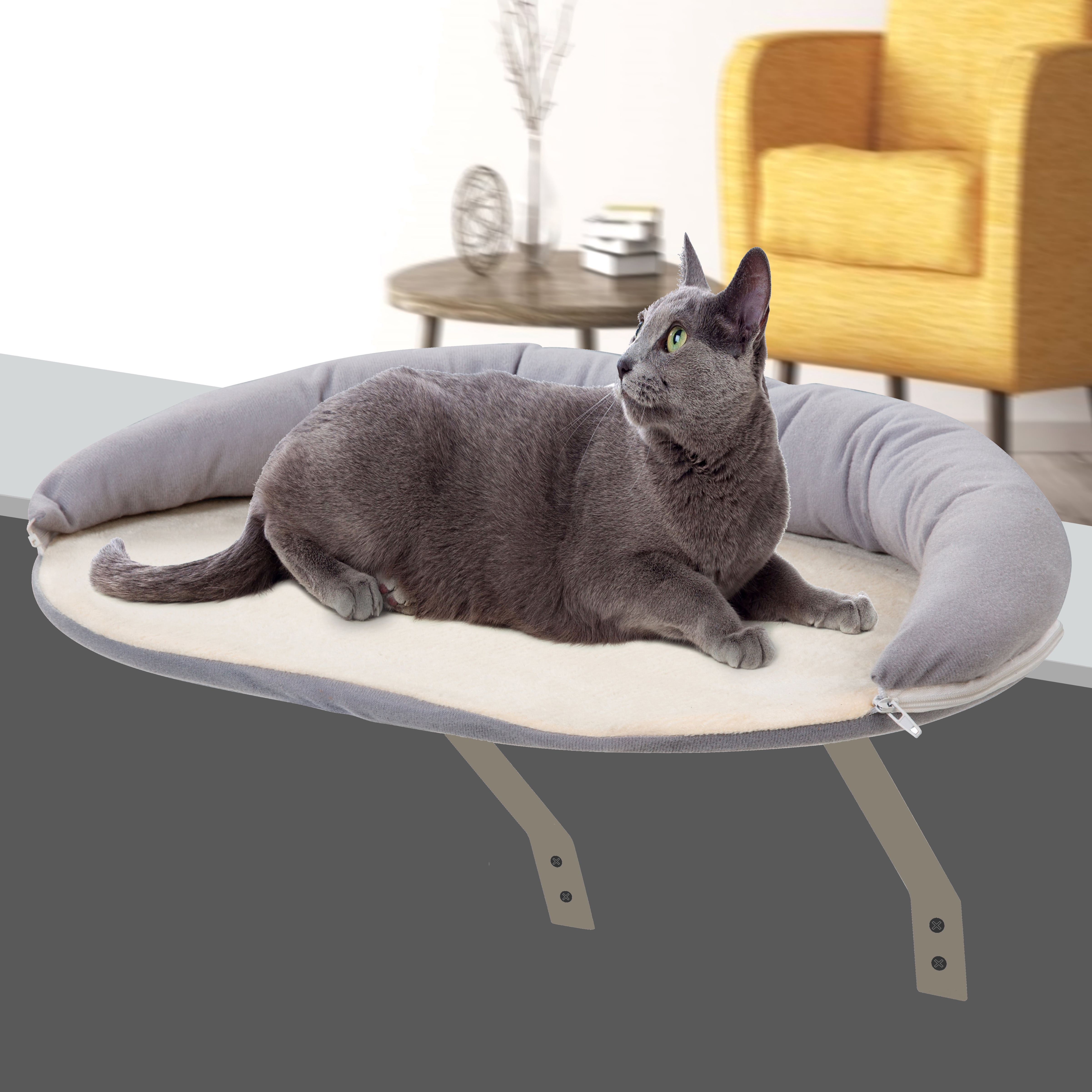 Bundaloo Cat Window Perch Easy Set-up DIY Kitty Sill Mounted Shelf Bed ...