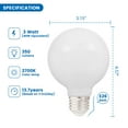 (2 pack) Great Value G25 LED Bulb, 3-Watt (40W Equivalent) Soft White Decorative Globe E26 Base ...