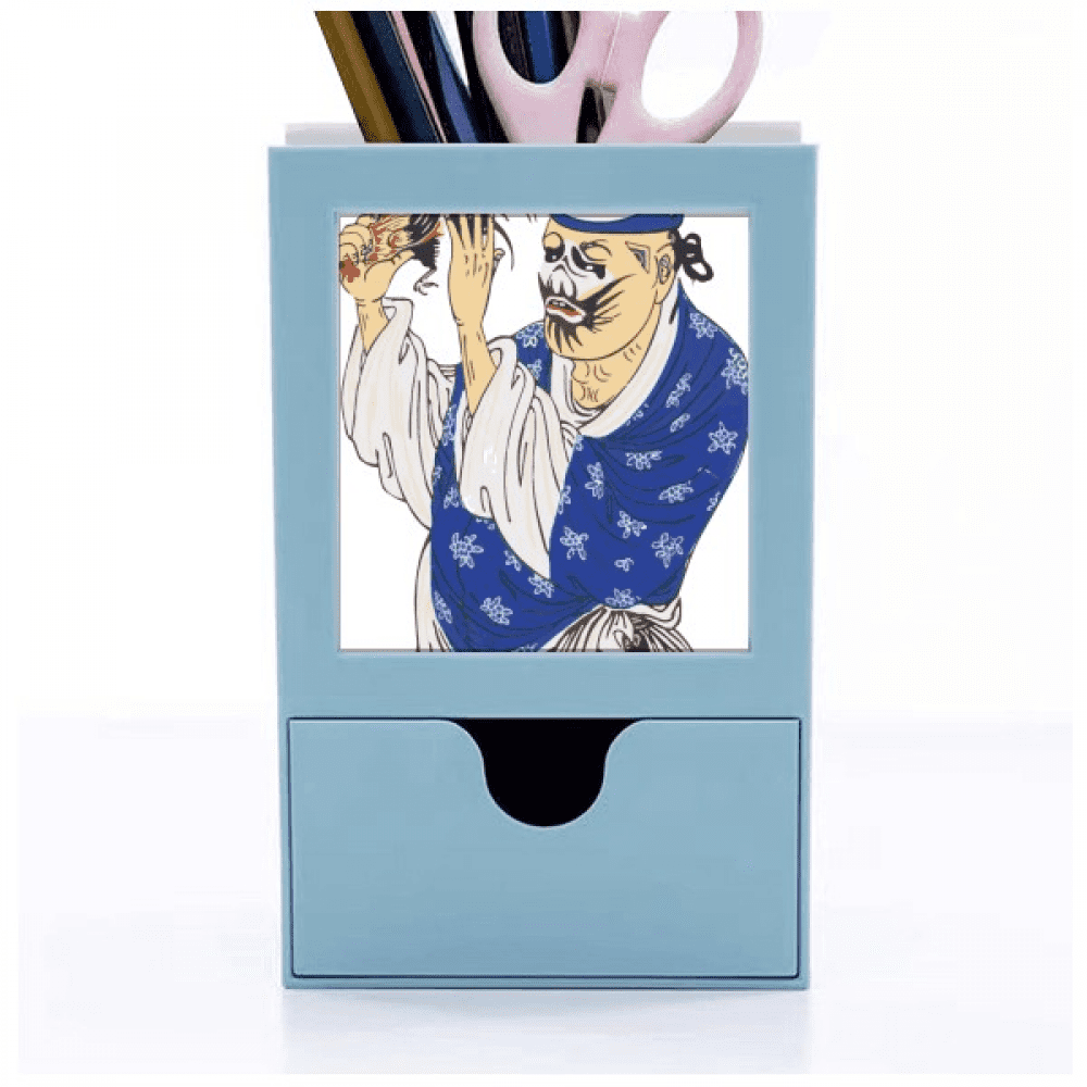 Chinese Traditional Peking Opera Pattern Desk Supplies Organizer Pen ...