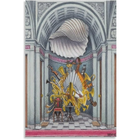 PHFZJYOU Jacek Yerka GRANIE NA CZEKANIE WG PIERA Poster frameless ...