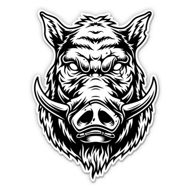 Angry Wild Boar - 12" Vinyl Sticker Waterproof Decal - Walmart.com ...