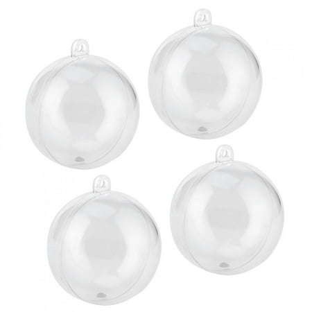 QIILU Fillable Plastic Ball,Ornament Balls,10 Pairs Fillable Clear ...