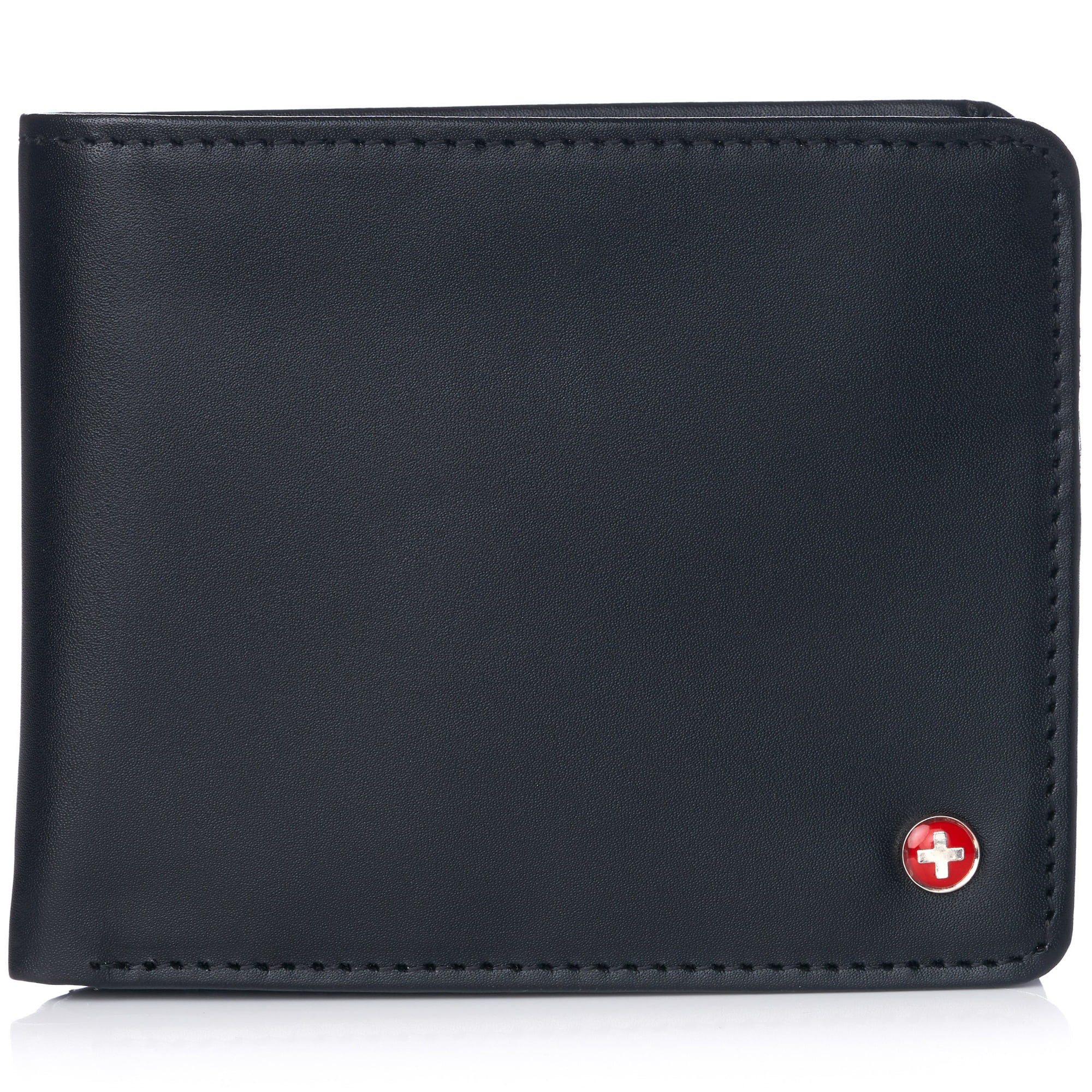 Alpine Swiss RFID Mens Wallet Deluxe Capacity Passcase Bifold Two Bill ...