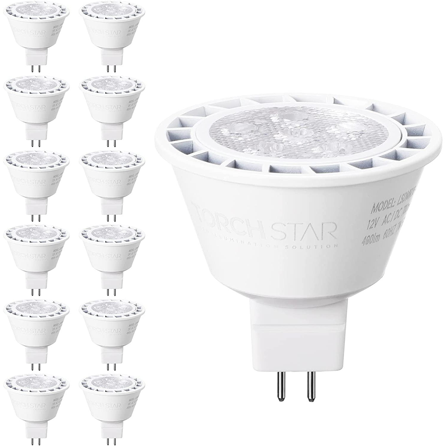 Bilot 12-Pack MR16 LED Bulb Dimmable, 7W 12V 490LM 50W Equivalent ...
