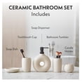 Ceramic Bathroom Accessory Set 5 Pcs - Soap Dispenser, Toothbrush ...