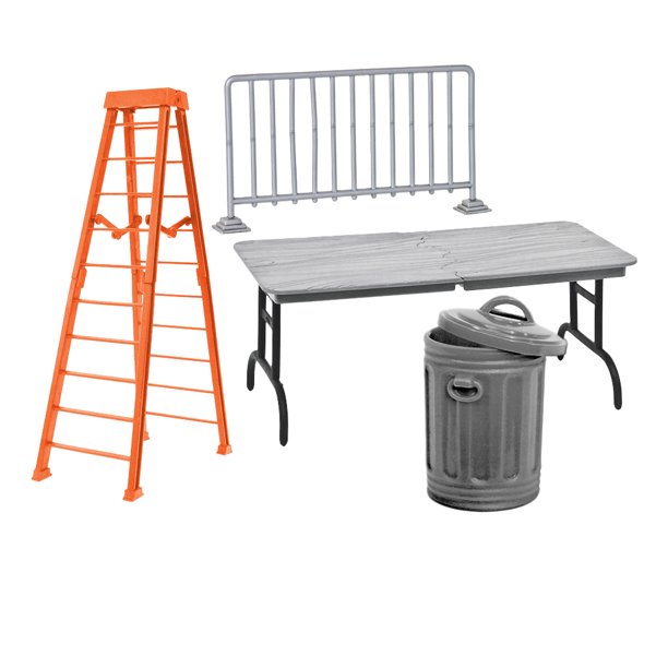 Set of 4 Wrestling Props Accessories For WWE Wrestling Action Figures ...