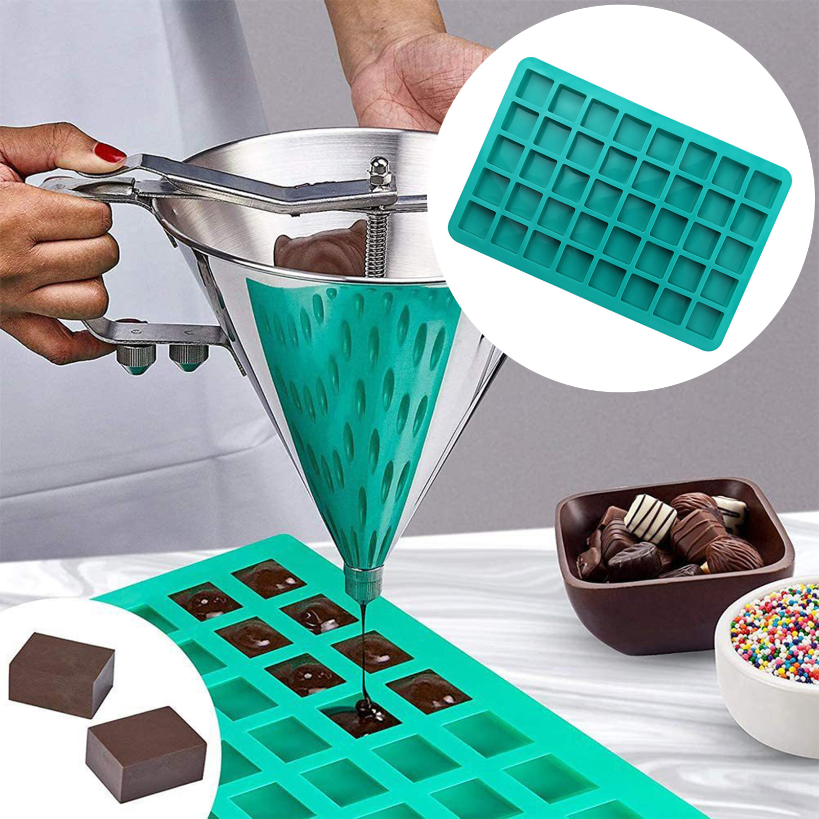 Yesbay Cake Mold y Baking Tool 40 Cavities Square Baking Silicone Mold ...