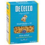 De Cecco No.52 Small Shells Pasta, 16 oz, 100% Durum Wheat, Slowly ...
