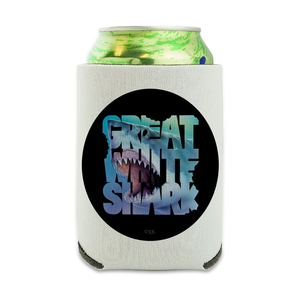 Great White Shark Bites Scuba Diving Can Cooler - Drink Sleeve Hugger ...