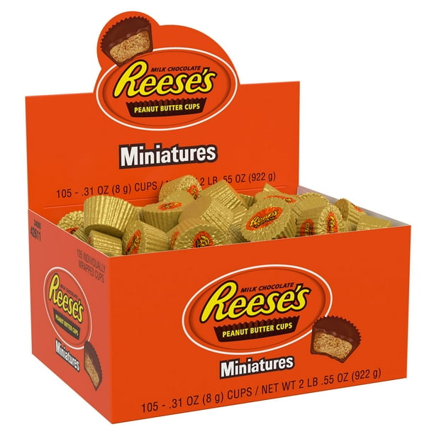 REESE'S Miniatures Milk Chocolate Snack Size, Bulk Gluten Free, Individually Wrapped Peanut ...