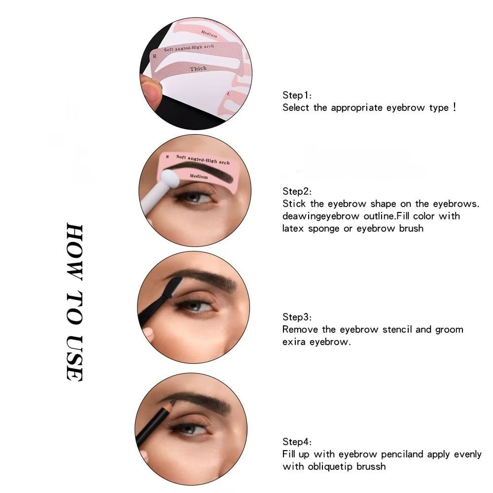 Soft Angled Eyebrow Stencil