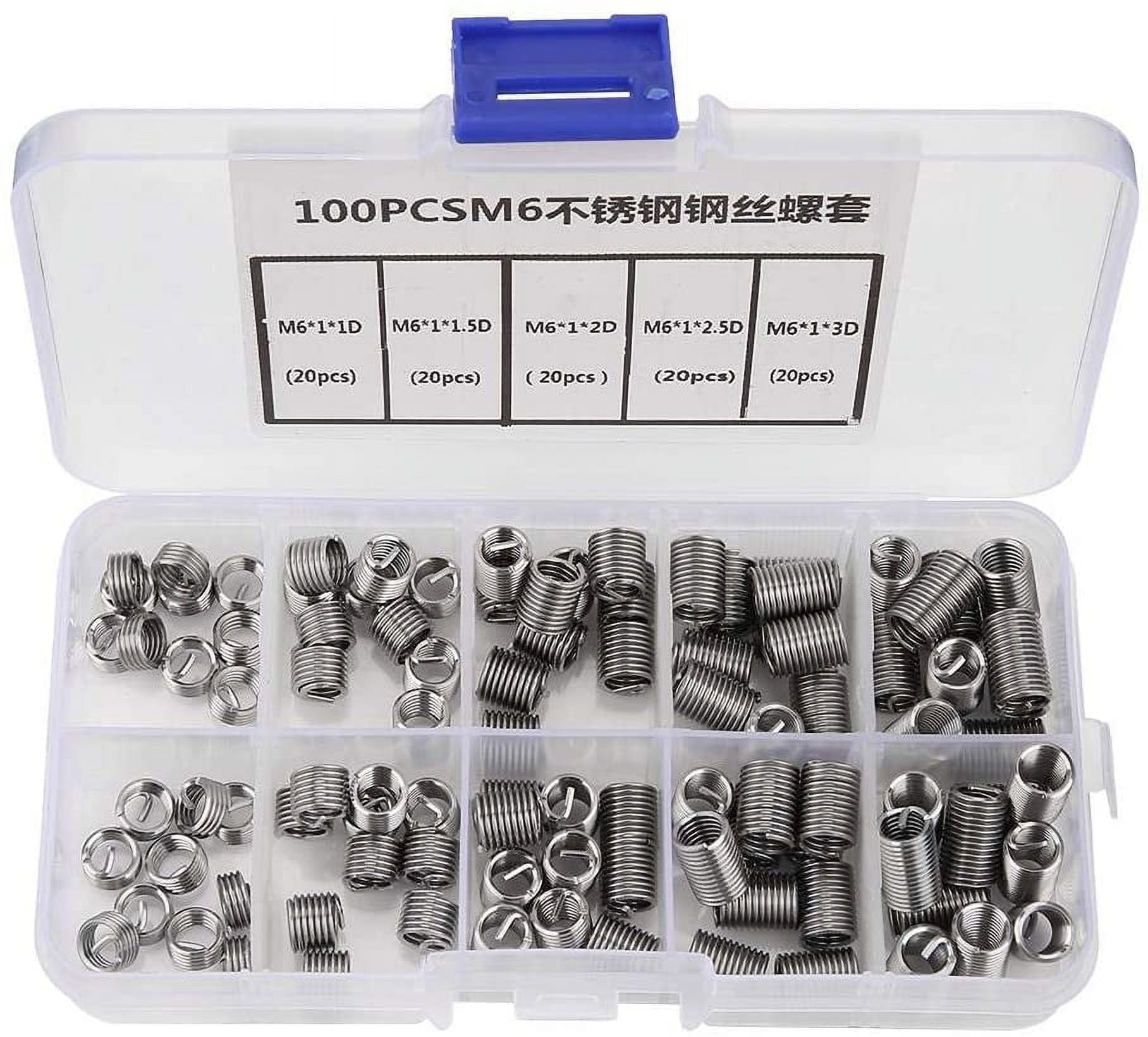 Inserto roscado M6, 100 piezas de insertos de rosca M6, insertos de ...