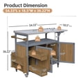 MEETFAV 54.33" Outdoor Rolling Grill Cart – Solid Wood Frame, Stainless ...