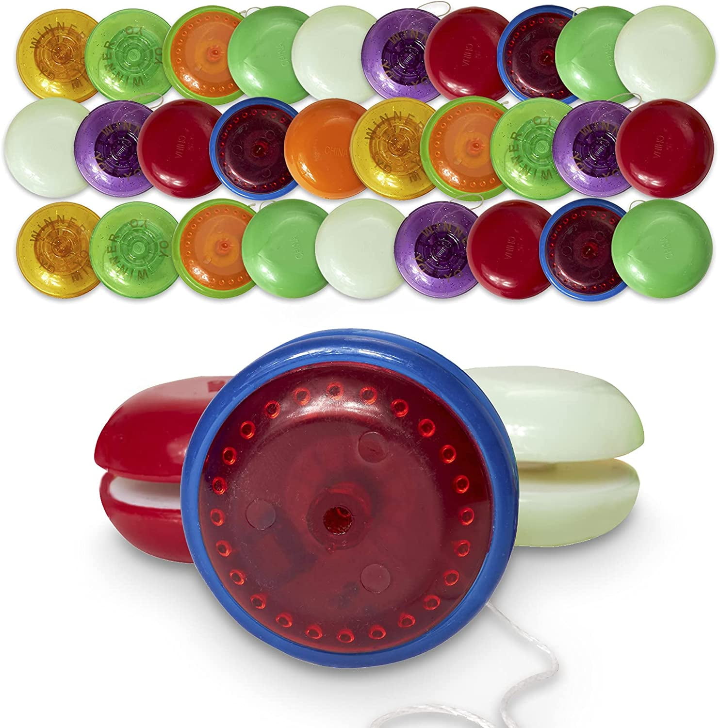 Mini Yo-Yo Assortment - Pack of 36 Mixed Colors and Designs - Carnival ...