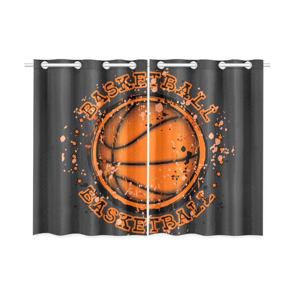 MKHERT Cool Basketball Design Window Curtains Kitchen Curtain Room ...