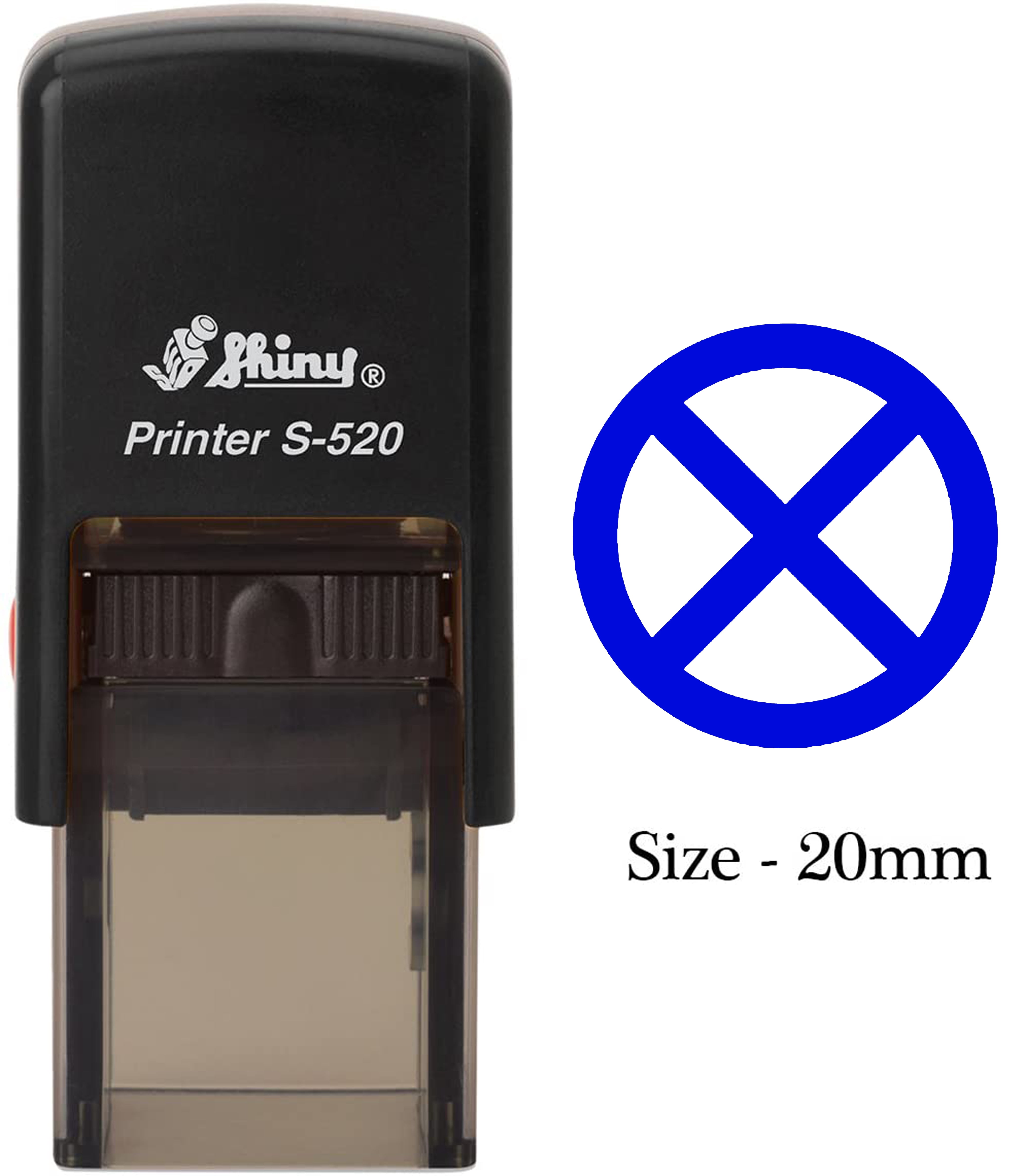 eloria Cross Symbol Blue Ink Self Inking Rubber Stamp Office ...