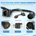 Nilight Dual Output Vehicle Side 7 Way RV Blade and 4 Way Flat Wiring Harness Multi Tow 4Pin to ...