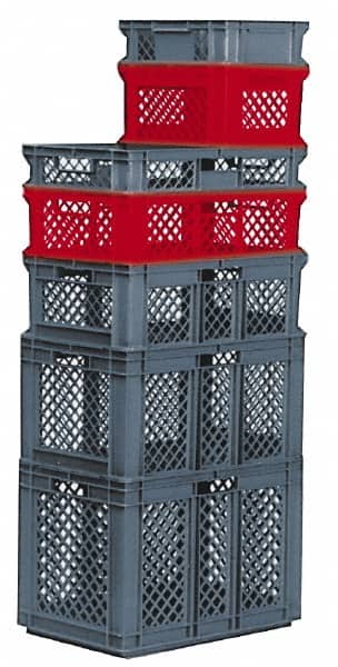 SSI Schaefer Open Top Stacking Tote, 0.38 Cu Ft, Red Polypropylene ...