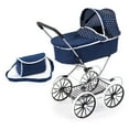 Bayer Design Doll Blue & White Classic Deluxe Pram W/ Shoulder Bag ...