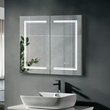 Ktaxon LED Lighted Medicine Cabinet with Mirror Bathroom Wall Cabinet w ...