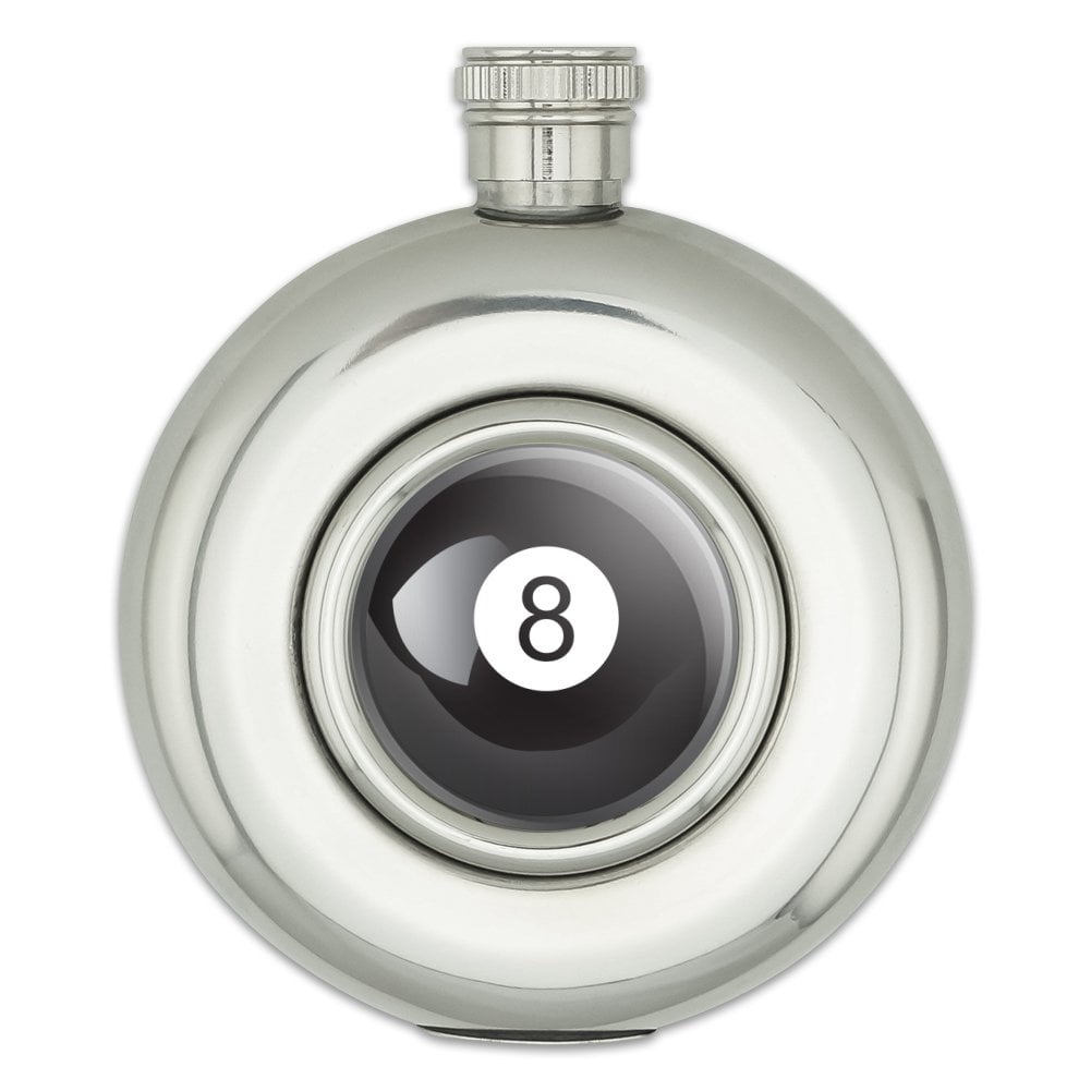 Eight Ball Pool 8 Ball Round Stainless Steel 5oz Hip Flask - Walmart.com