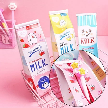 5 Pack Creative Milk Cartons Waterproof Pencil Cases Boxes Big Capacity ...