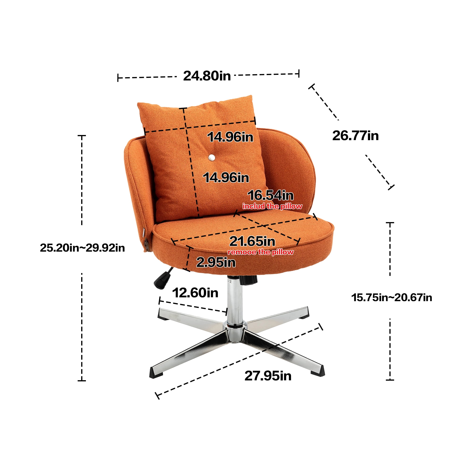 Home Office Desk Chair, Vanity Chair, Modern Adjustable Home Computer ...