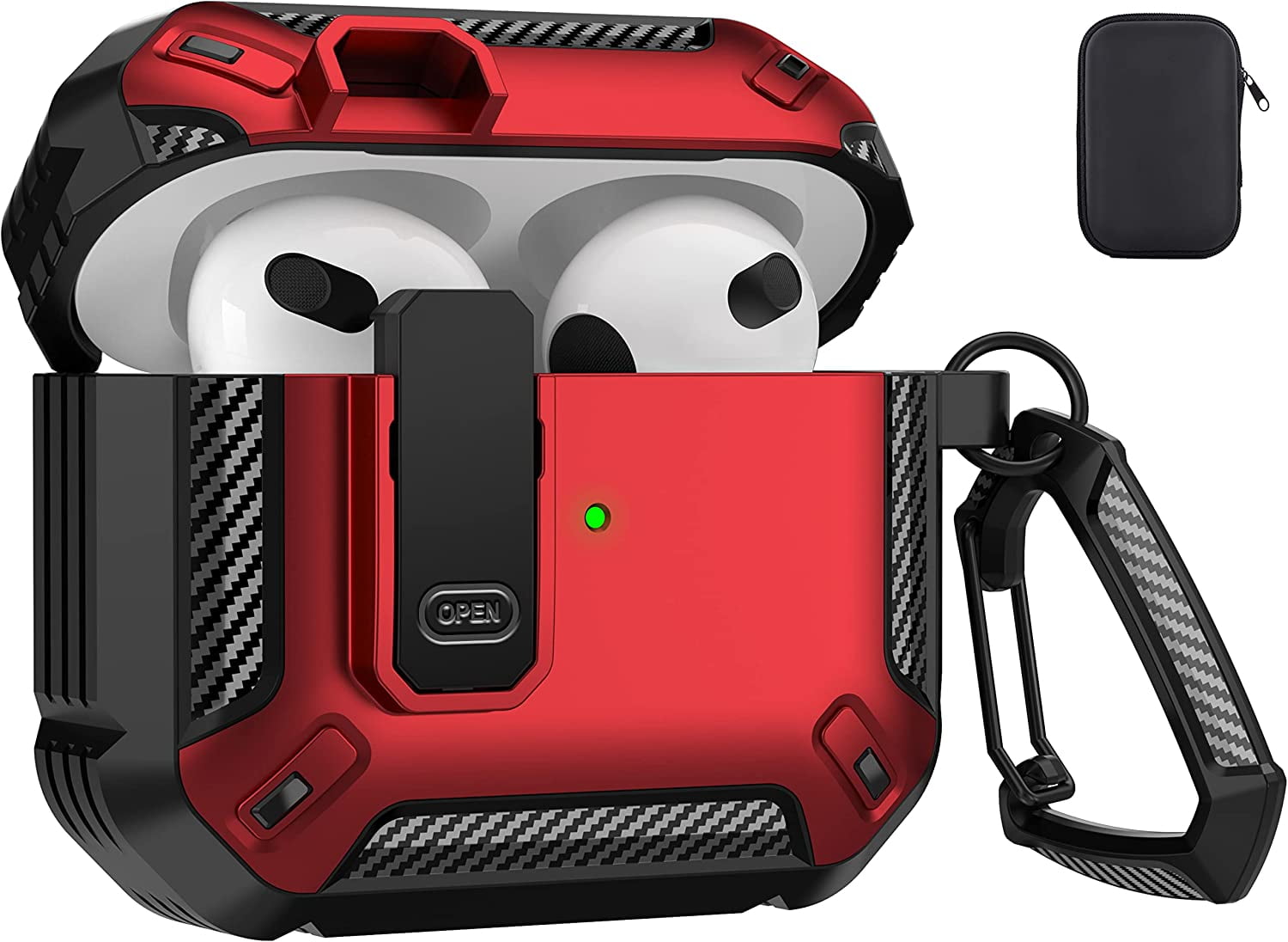 Maxjoy Airpods 3 Case Cover with Lock TPU Hard Shell Case Cover for ...