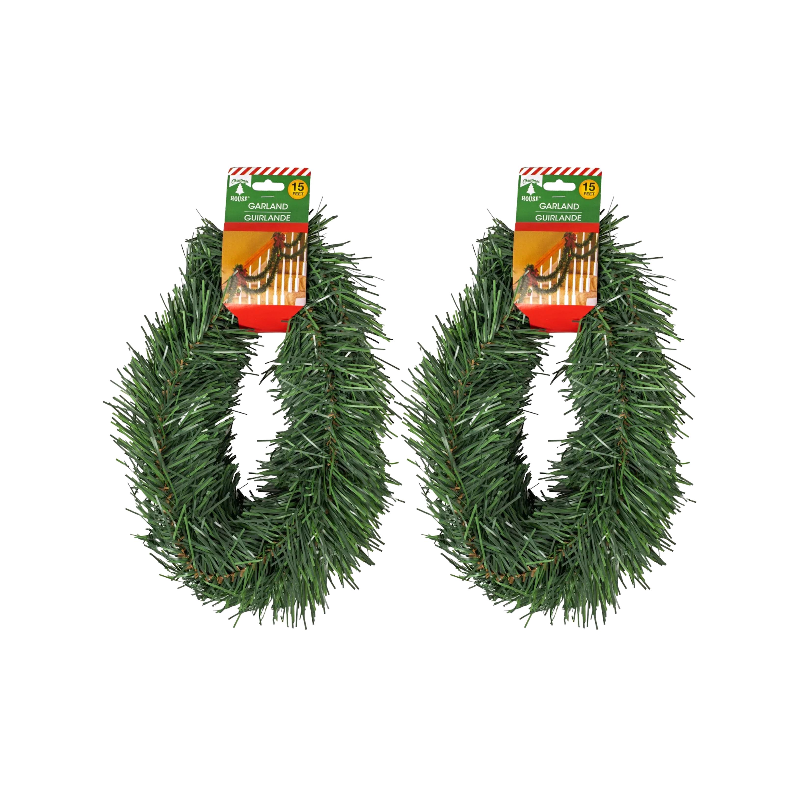 IOS Realistic Artificial Green Garland Strands (Bundle Included With ...
