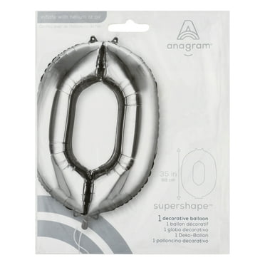 Number 0 Balloon, 13.5", Silver - Walmart.com