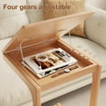 C Shaped Table for Couch, C Table with Wheels,Wooden Couch Table ...