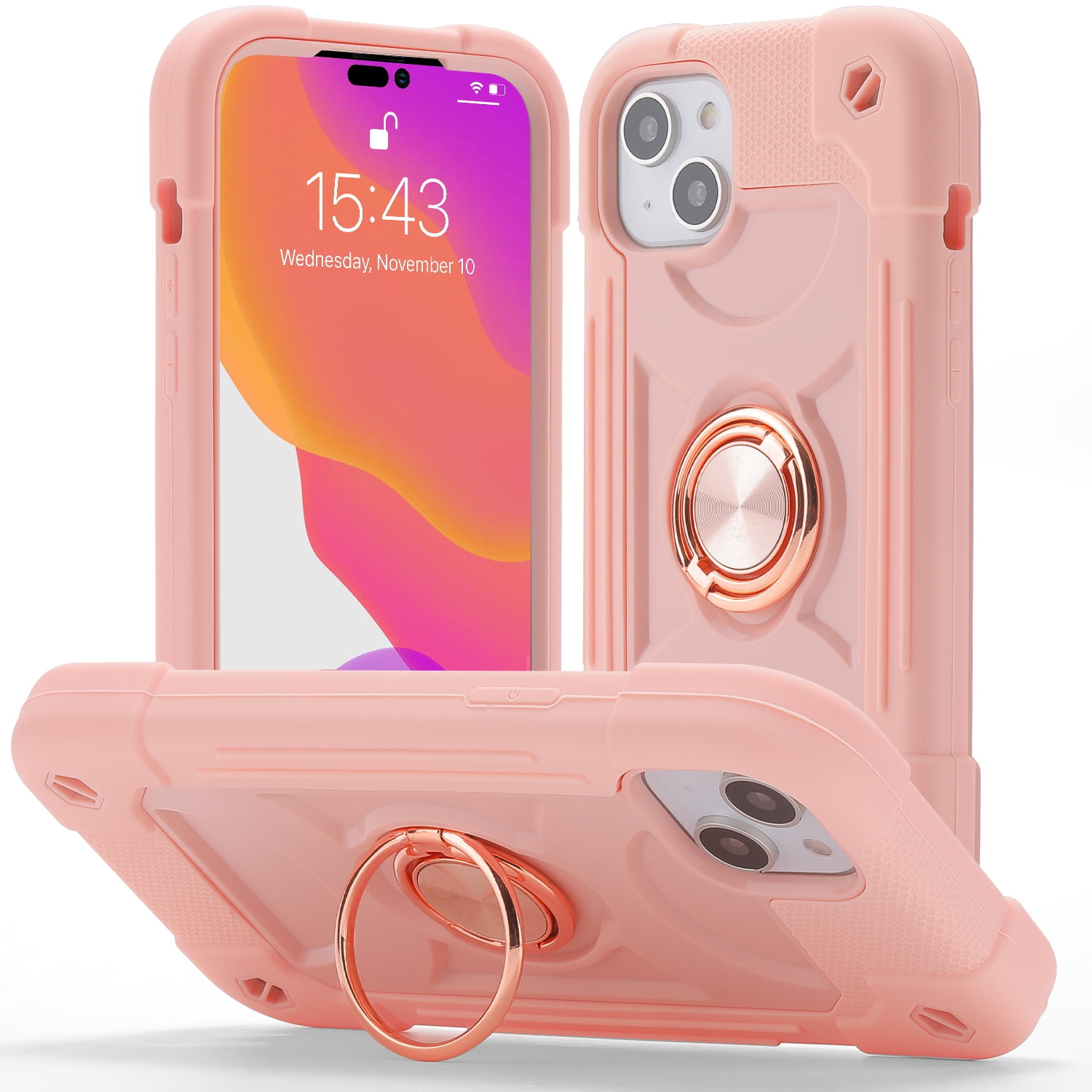 TECH CIRCLE Case for iPhone 14 Plus - Shockproof Kickstand Case with ...