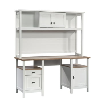 ACME Dresden Cherry Oak Wooden Office Desk with Hutch and Storage ...